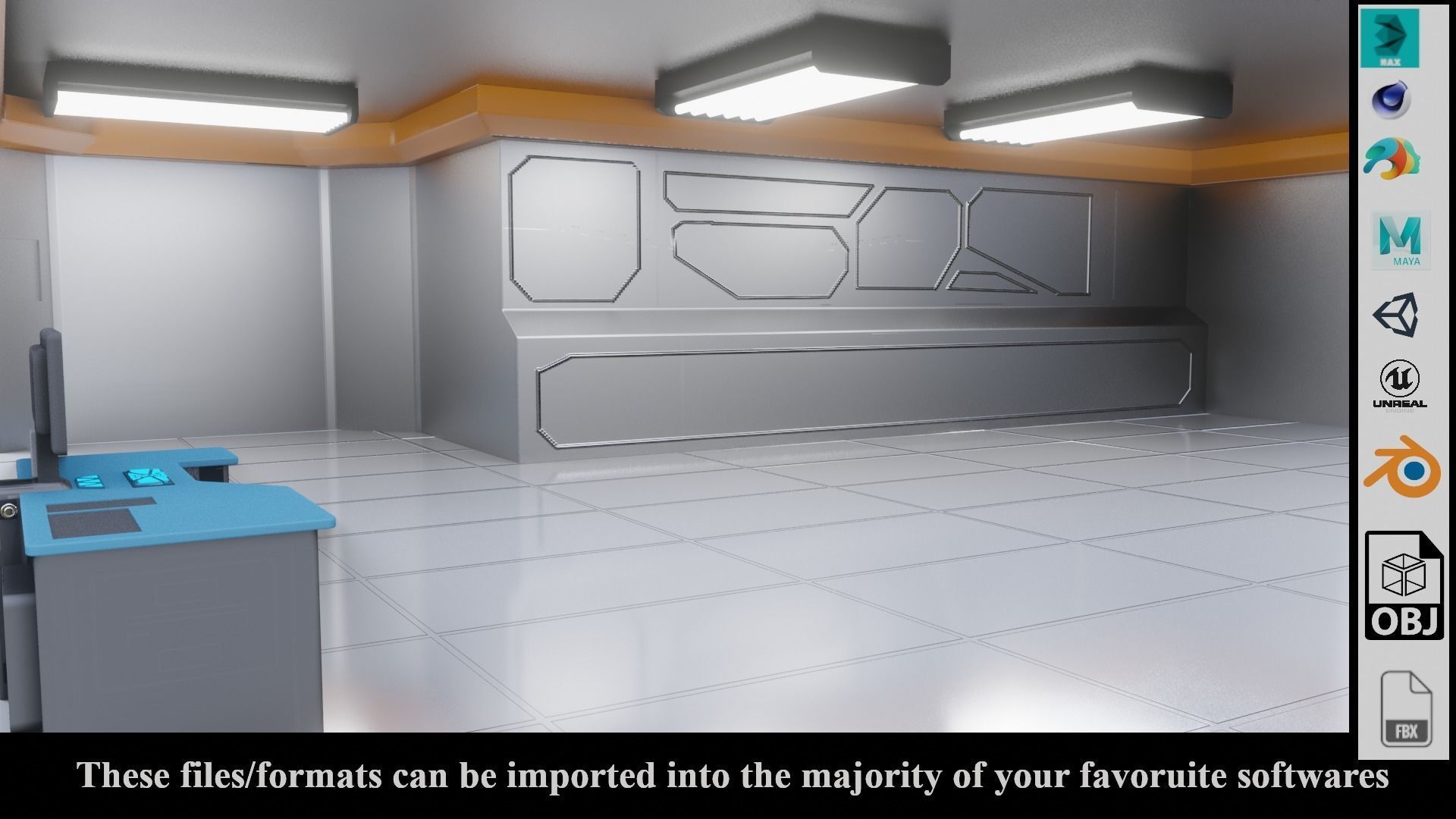 3D model Sci Fi Lab - Low Poly - PBR - Game Ready VR / AR / low-poly ...