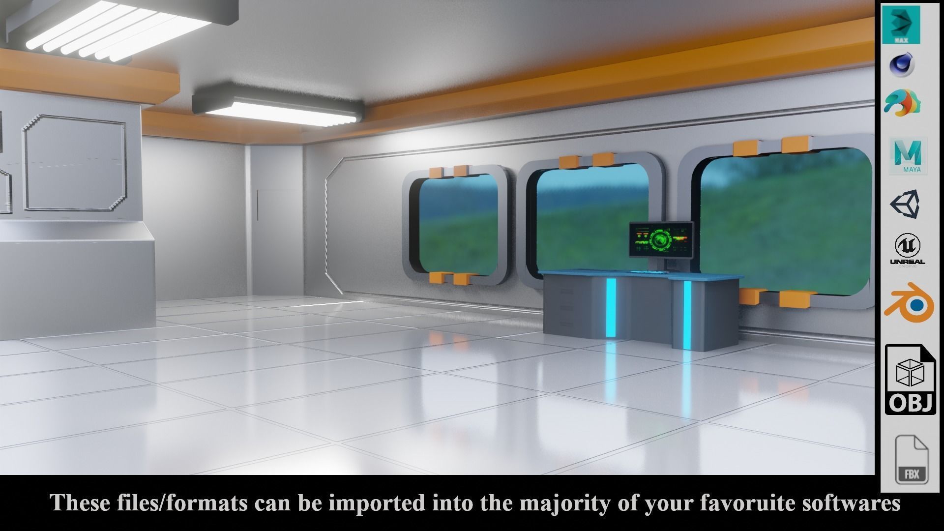 3D model Sci Fi Lab - Low Poly - PBR - Game Ready VR / AR / low-poly ...