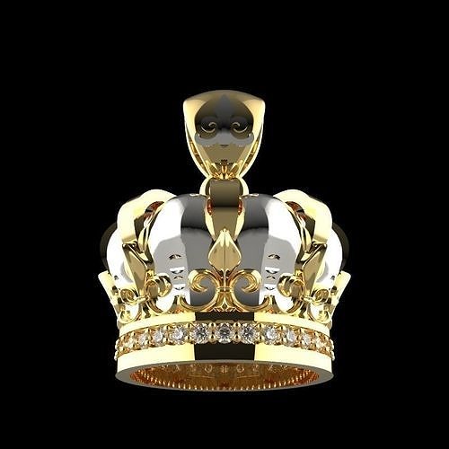 CROWN PENDANT FOR BIG CHAIN 3D model 3D printable | CGTrader