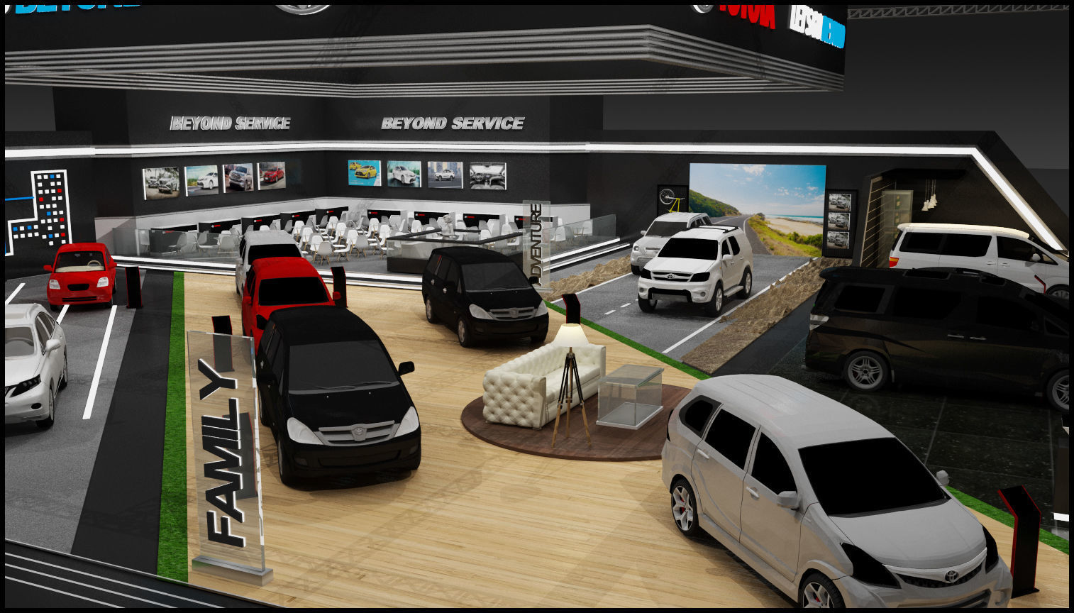 Booth Car Exhibition 3D model | CGTrader