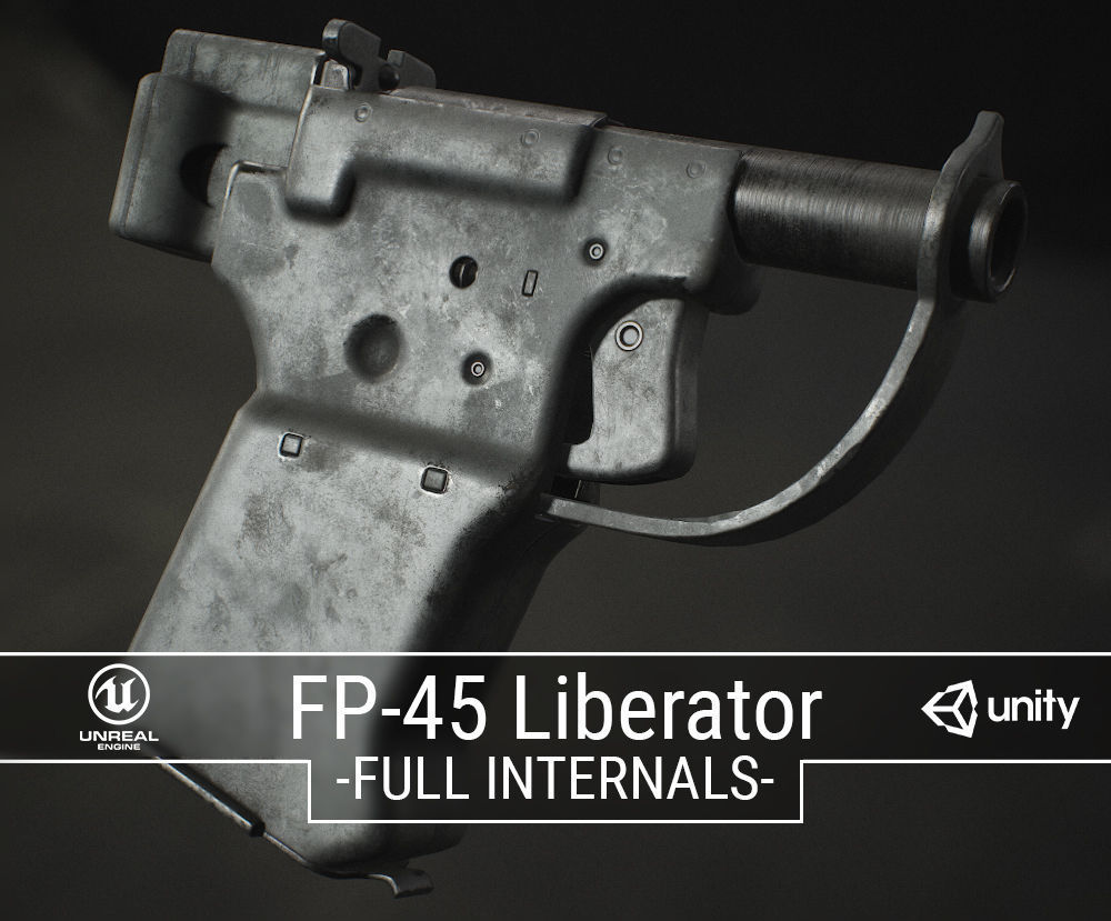 3D model PBR American FP-45 Liberator Pistol VR / AR / low-poly | CGTrader