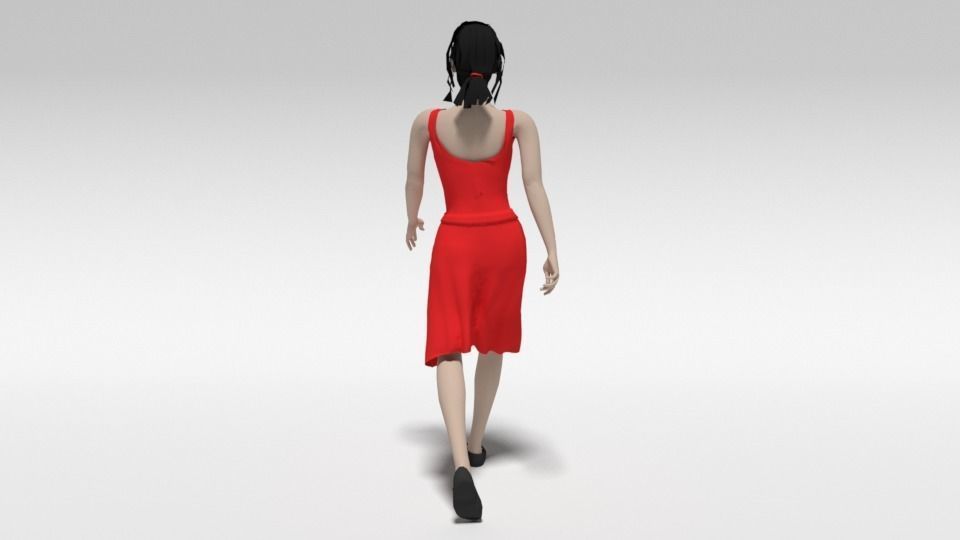 Cartoon Walking Woman 3D model | CGTrader