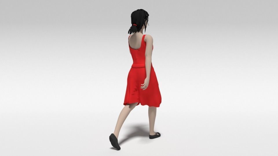 Cartoon Walking Woman 3D model | CGTrader