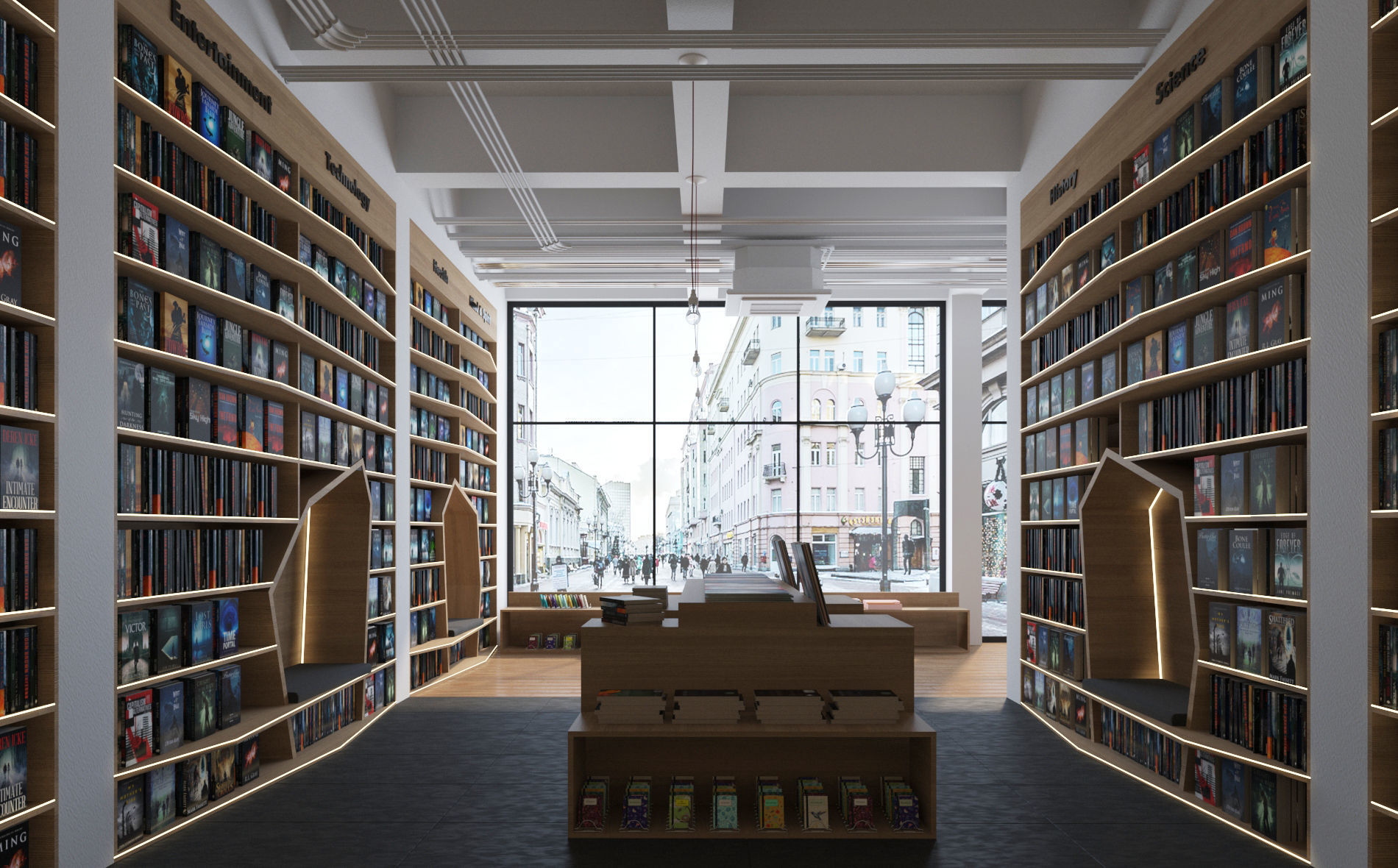 Bookstore books on table 3D model | CGTrader