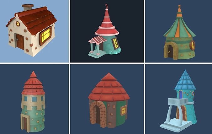 3D model House pack VR / AR / low-poly | CGTrader