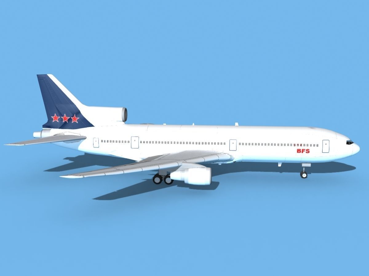 Lockheed L-1011 TriStar BFS 3D model rigged | CGTrader