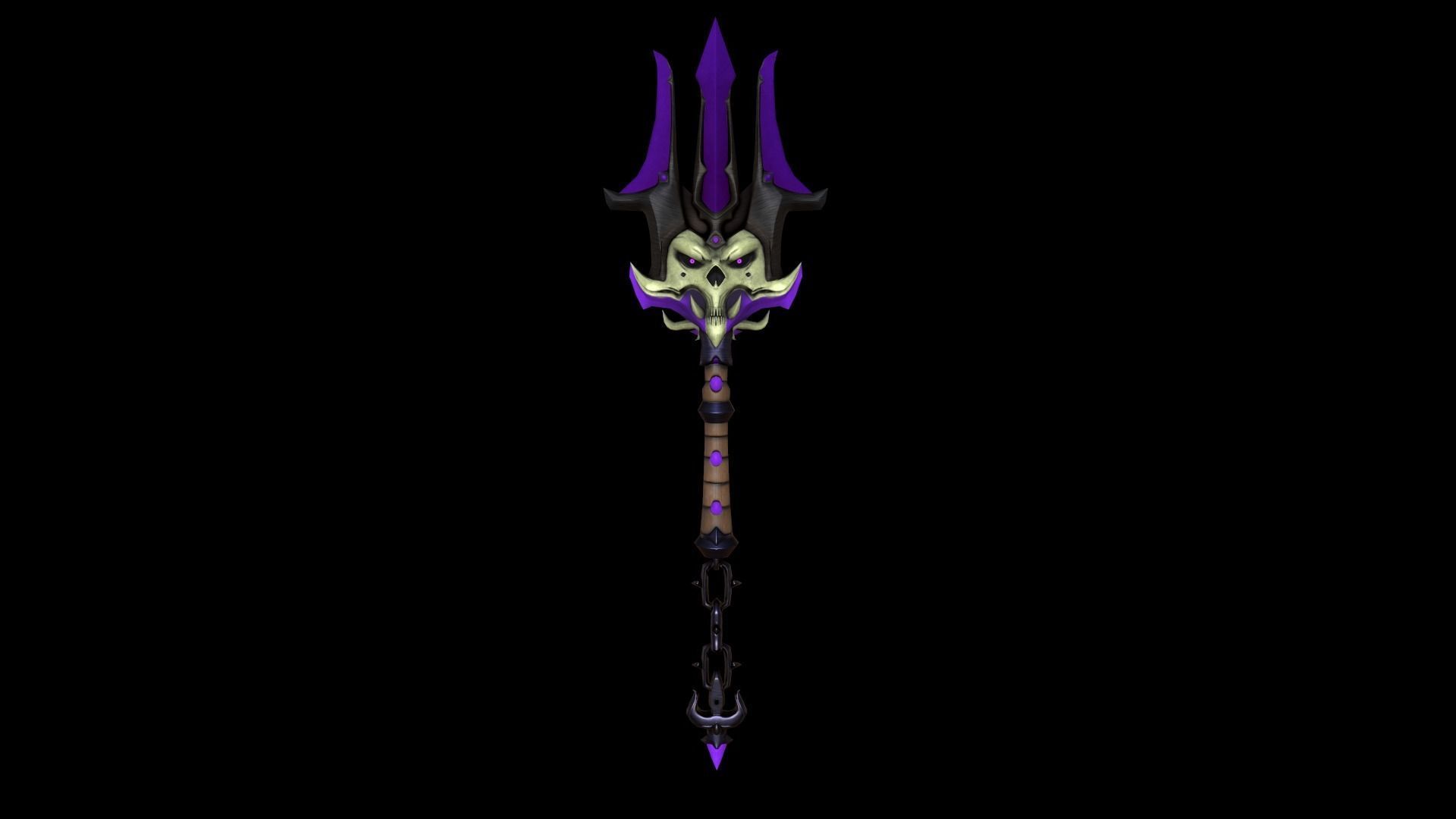 3D model Stylized Skull Trident VR / AR / low-poly | CGTrader