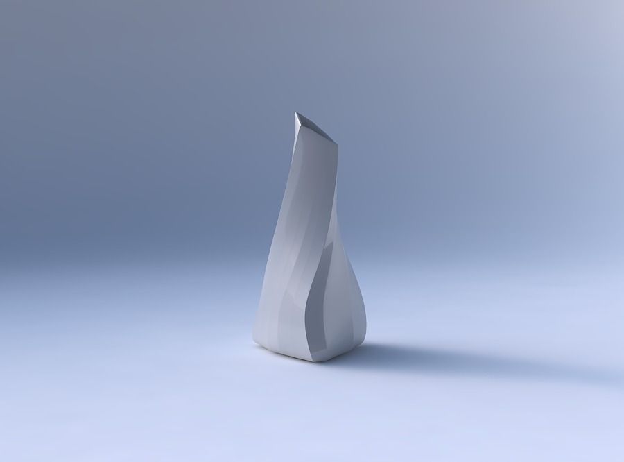 Vase grounded tilted triangle with bands 3D model 3D printable | CGTrader