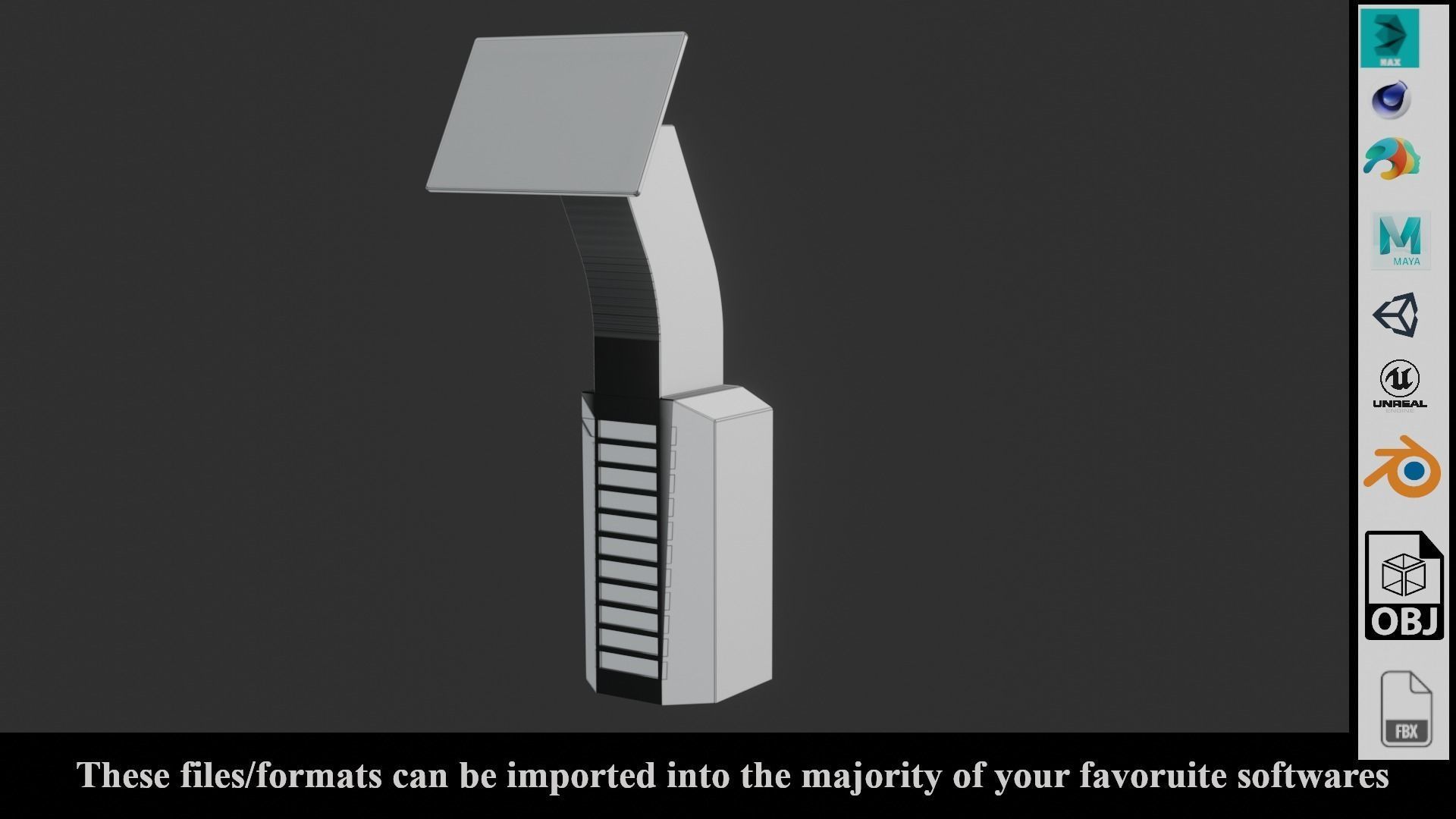 3D model Sci-Fi Control Unit - Low poly - PBR - Game Ready VR / AR ...