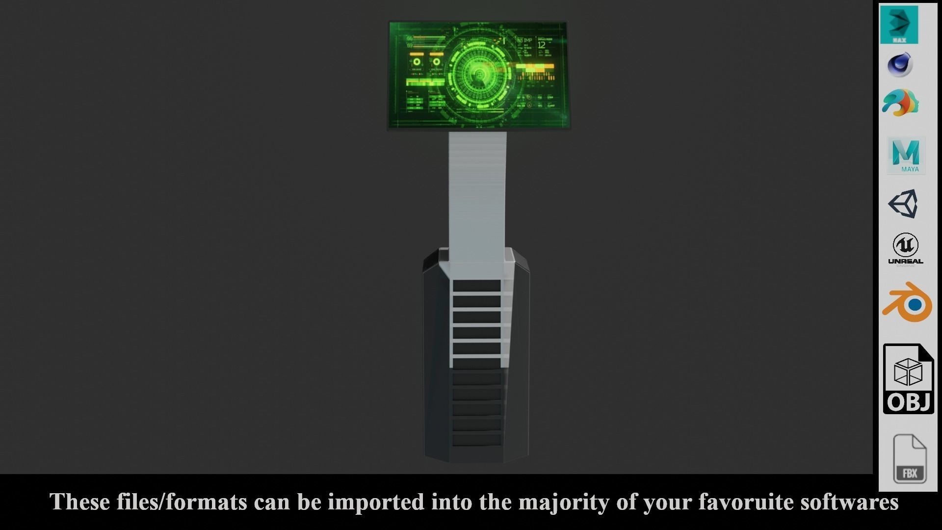 3D model Sci-Fi Control Unit - Low poly - PBR - Game Ready VR / AR ...