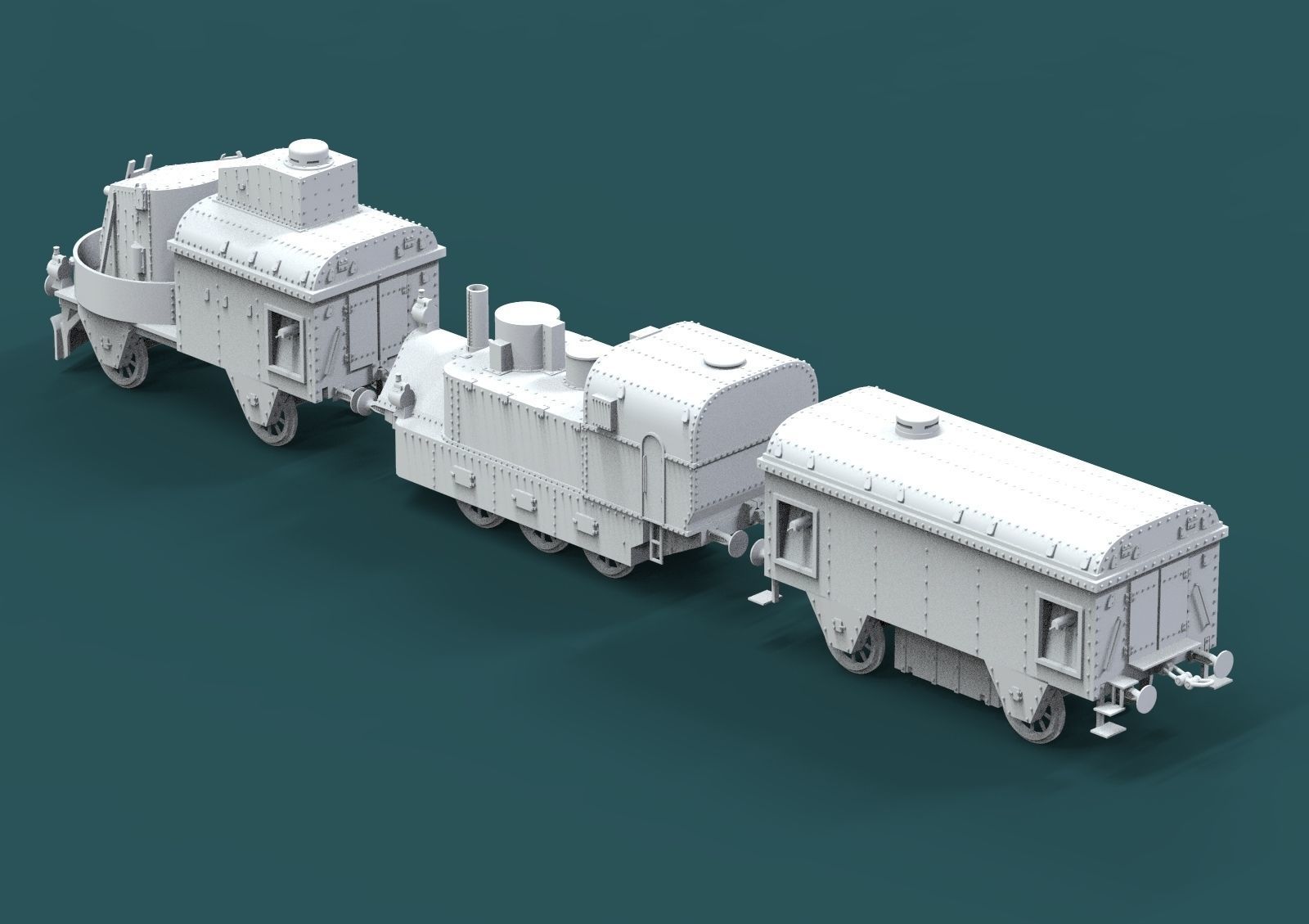 armored train 3D model 3D printable | CGTrader