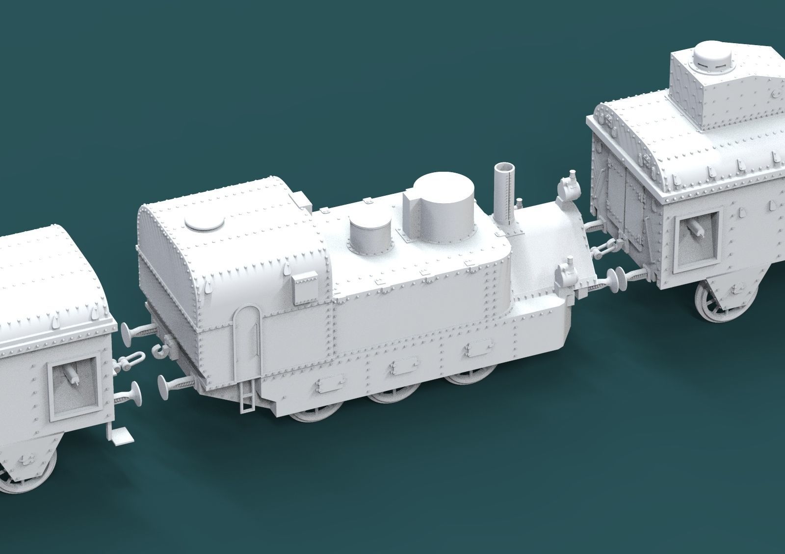 armored train 3D model 3D printable | CGTrader