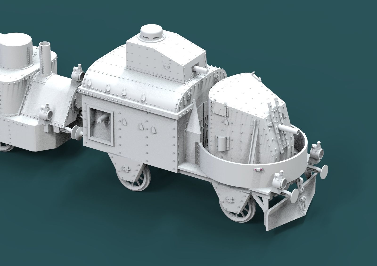 armored train 3D model 3D printable | CGTrader