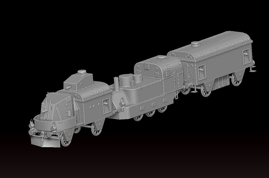 armored train 3D model 3D printable | CGTrader
