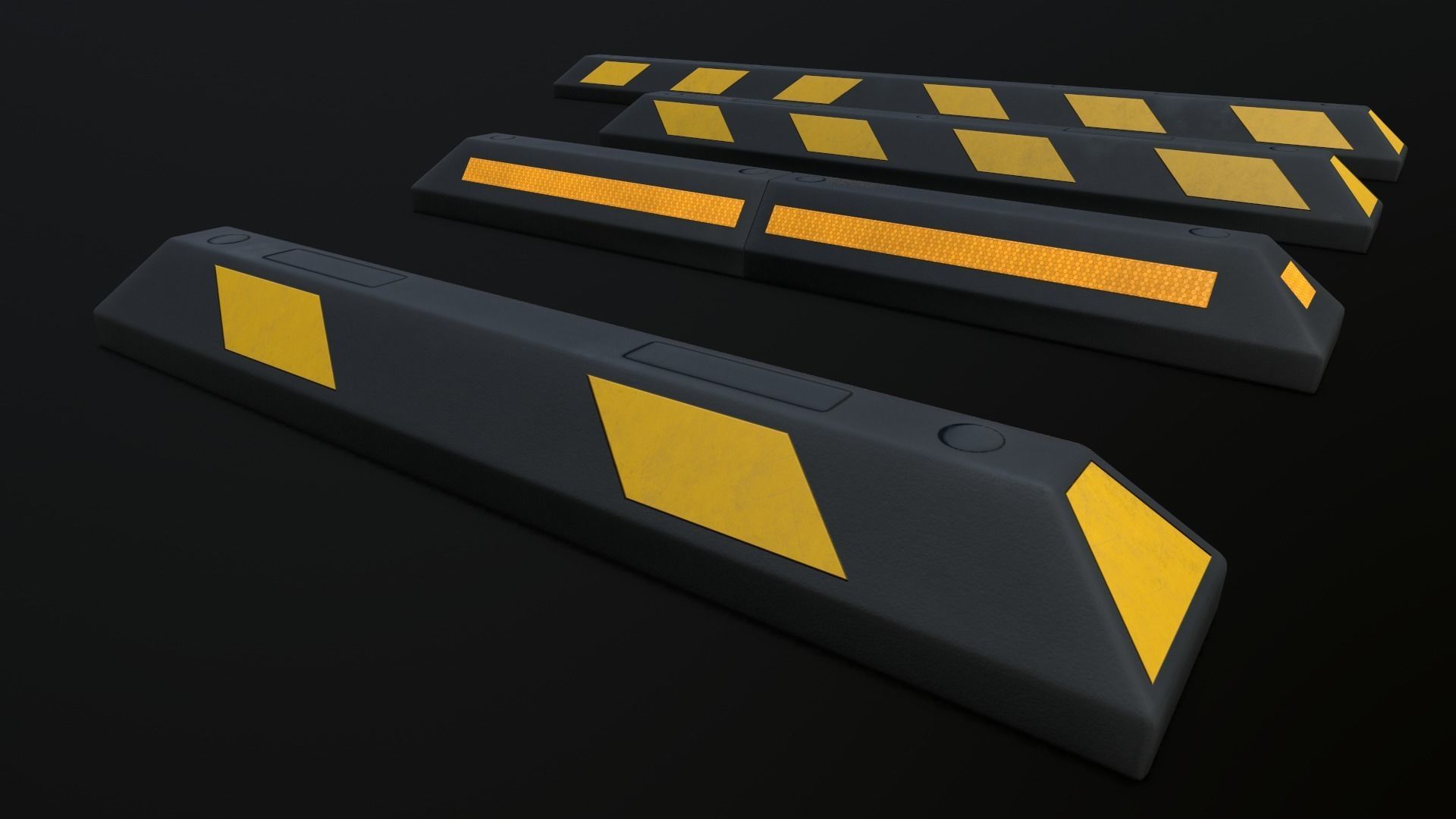 3D model Rubber Car Parking Wheel Stopper Game-ready Low-poly 3D model ...