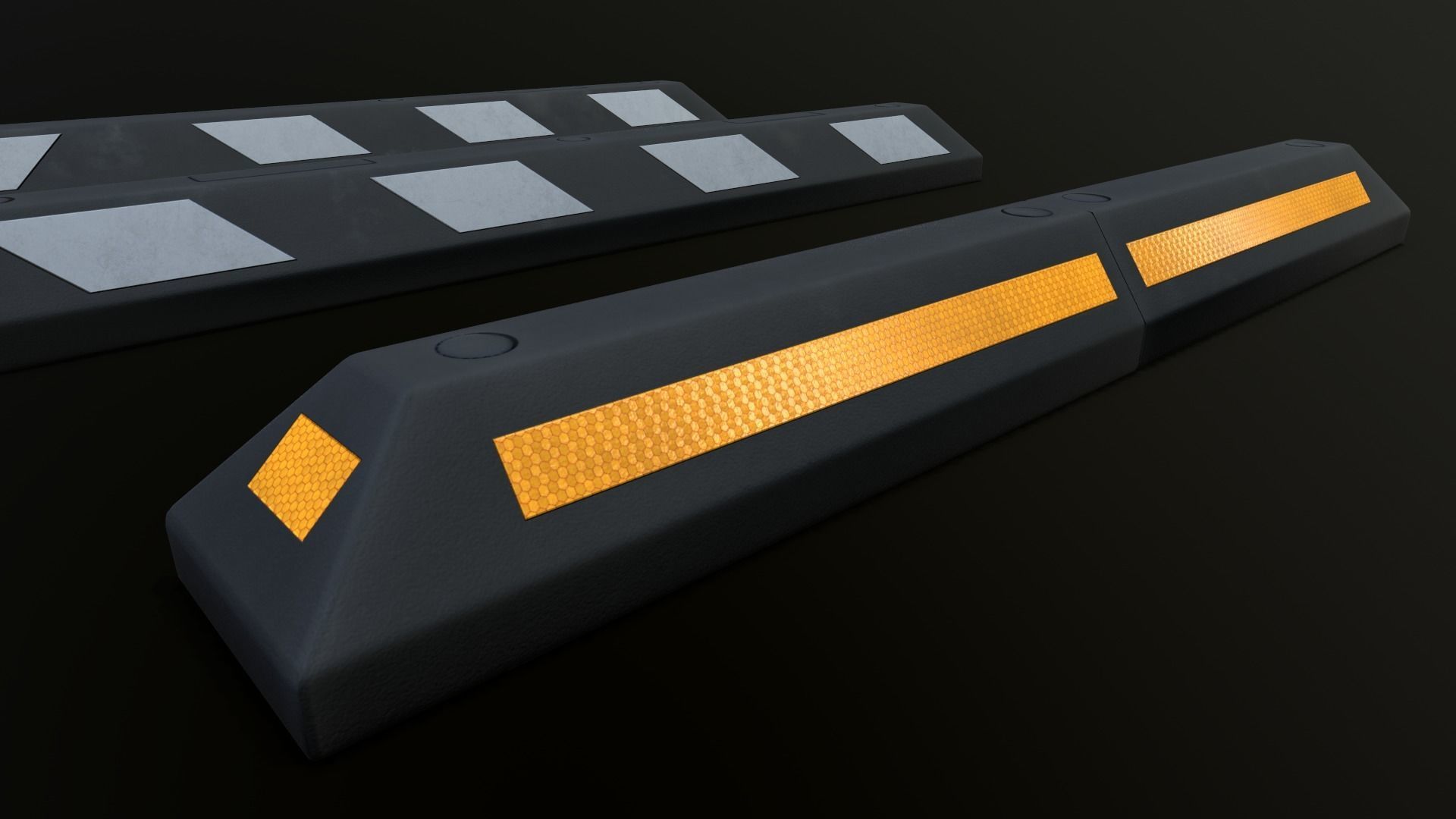 3D model Rubber Car Parking Wheel Stopper Game-ready Low-poly 3D model ...