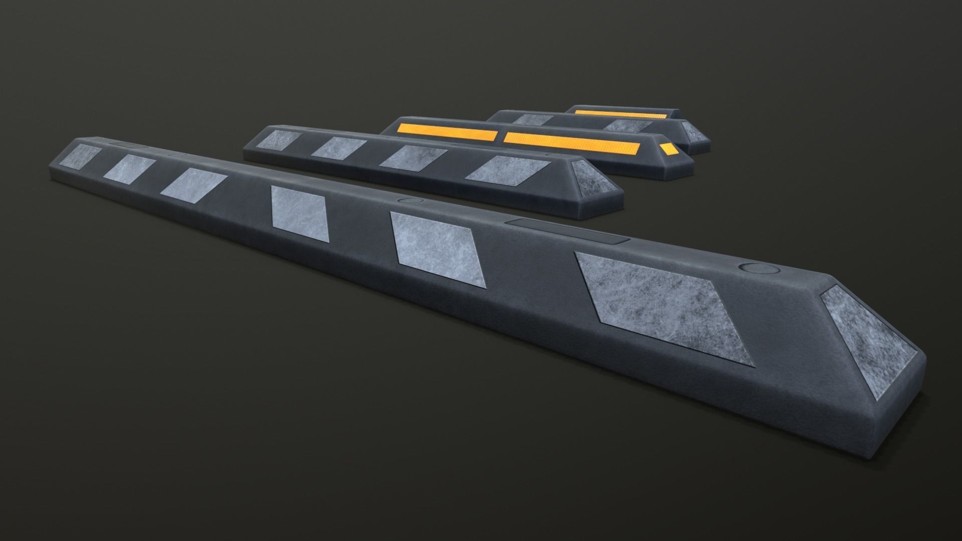 3D model Rubber Car Parking Wheel Stopper Game-ready Low-poly 3D model ...