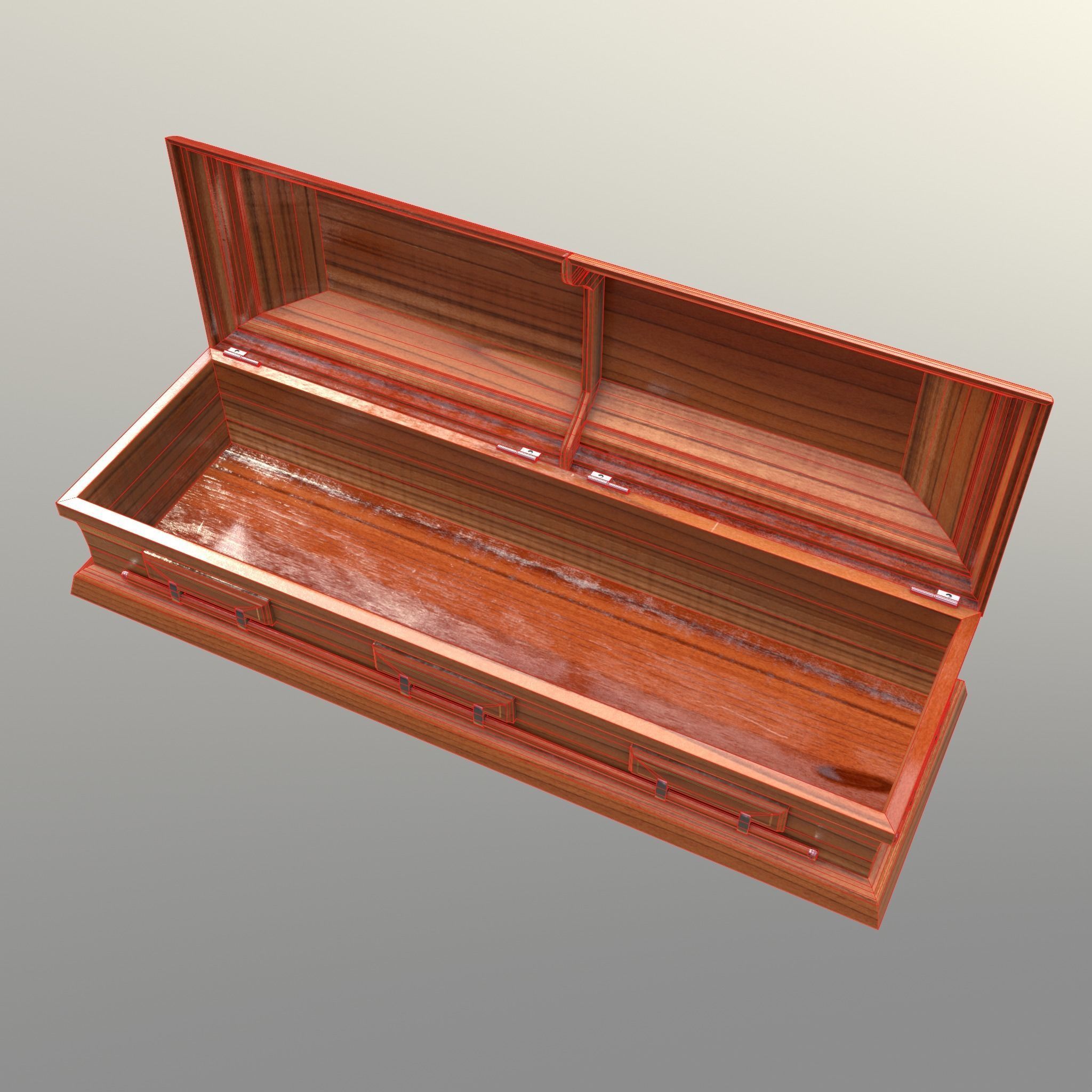 3D Model Collection Wooden Caskets - 4 versions VR / AR / low-poly ...