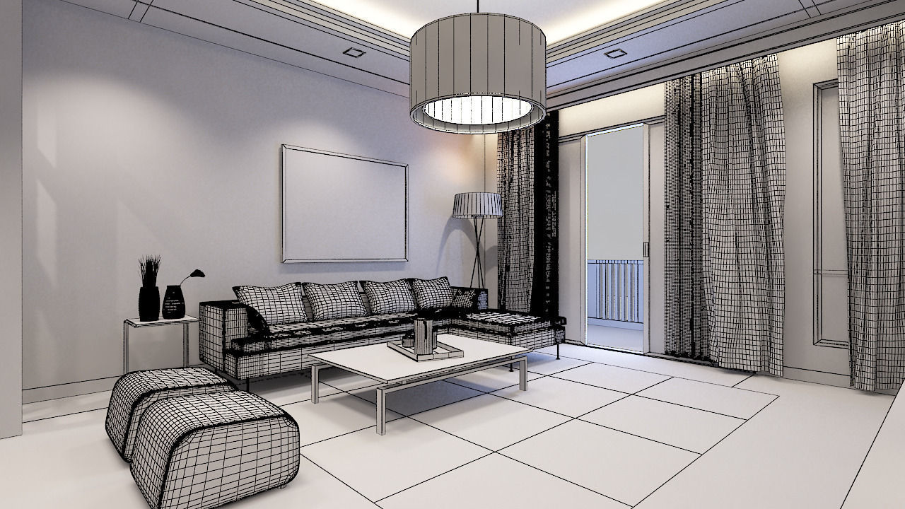 Living Room Condominium 3D model | CGTrader
