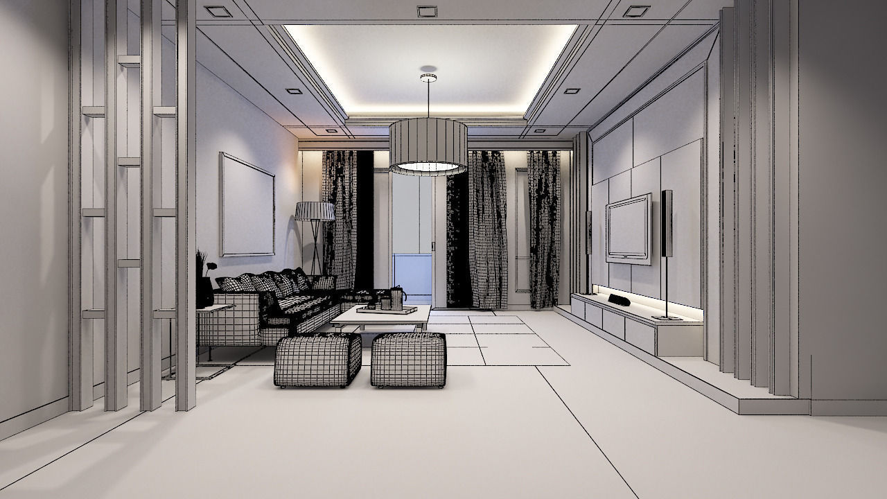 Living Room Condominium 3D model | CGTrader