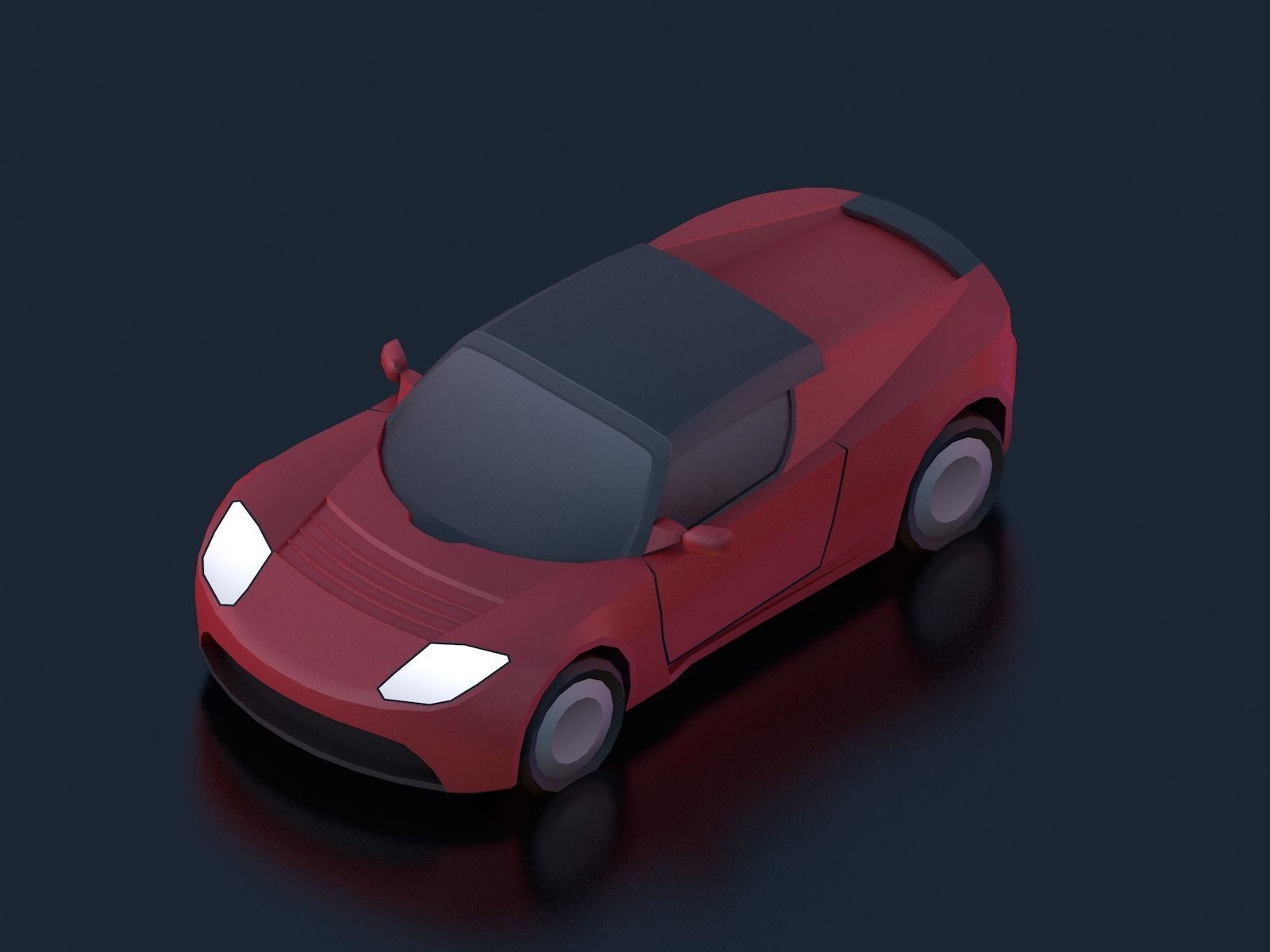 3D model Cartoon Low Poly Tesla Electric Cars Pack VR / AR / low-poly ...