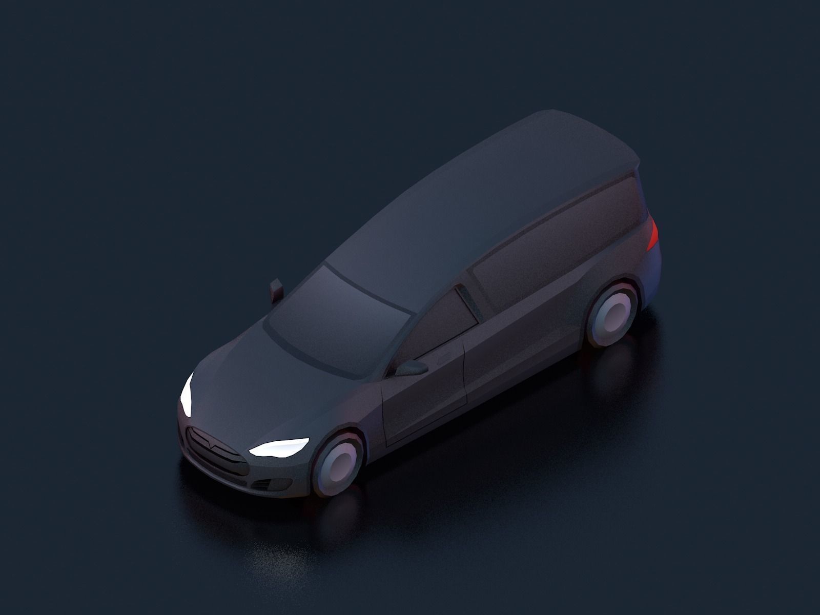 3D model Cartoon Low Poly Tesla Electric Cars Pack VR / AR / low-poly ...