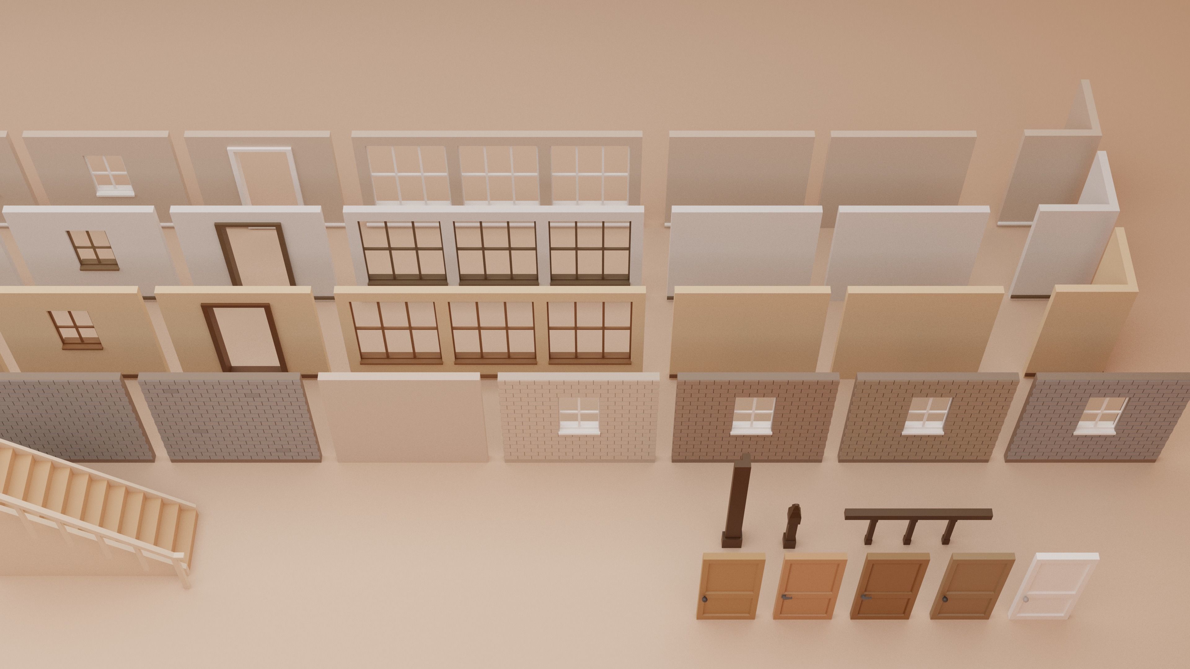 3D model Low Poly Modular Interior Pack VR / AR / low-poly | CGTrader