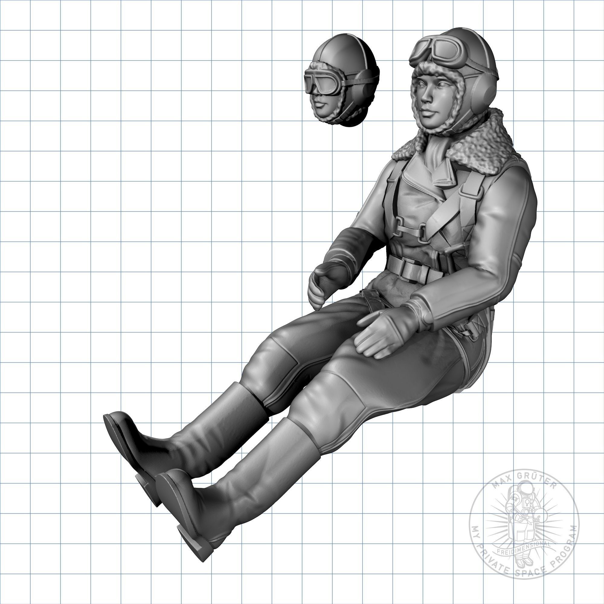 Soviet Female Pilot 3D model 3D printable | CGTrader
