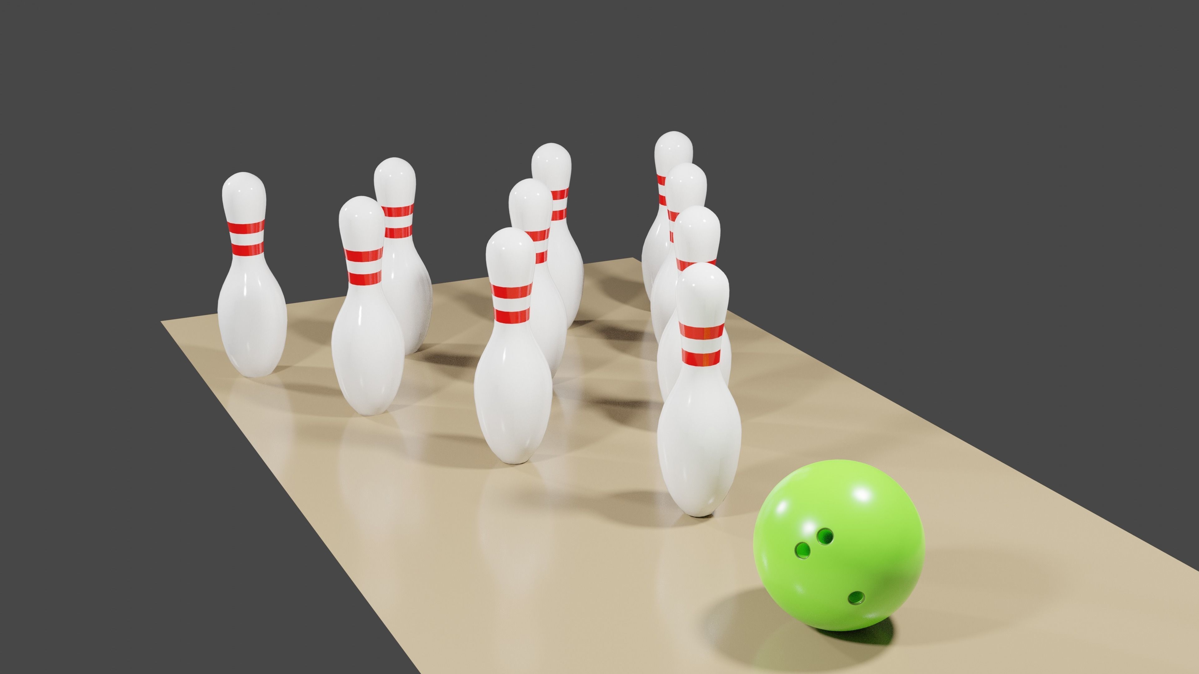Bowling Ball and Pins free 3D model | CGTrader