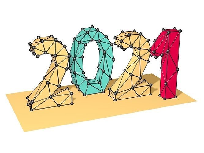 New Year 2021 free 3D model | CGTrader