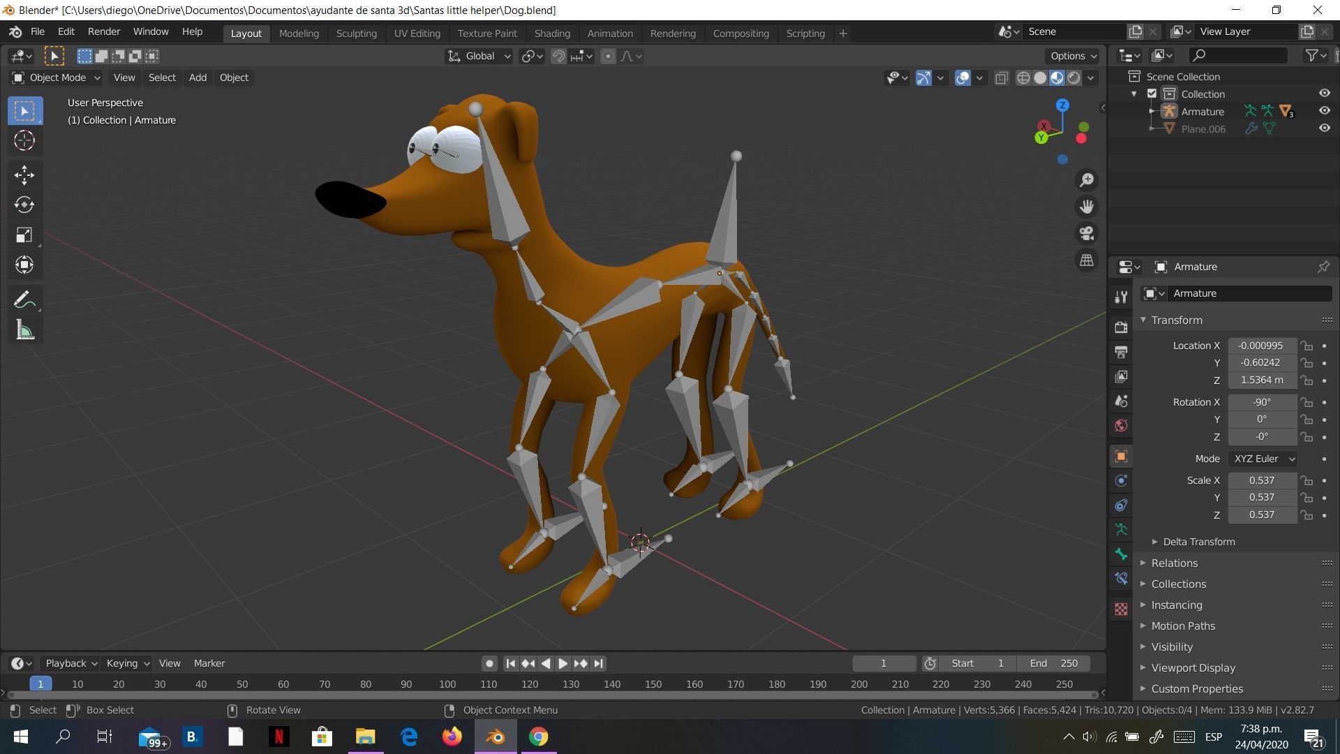 Pet Dog Santas little helper Simpsons 3D rigged Blender Free free 3D ...