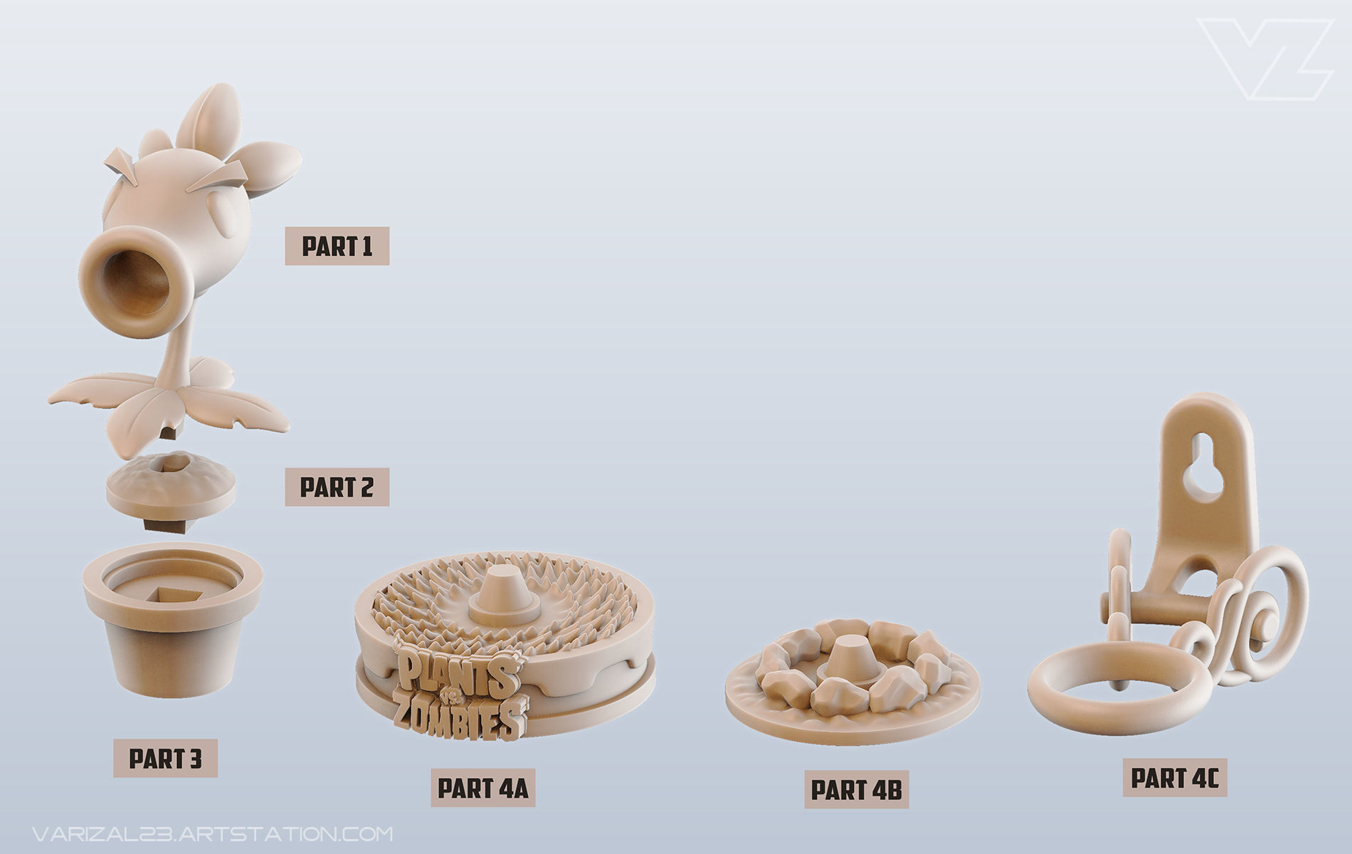 Plants vs Zombies - Repeater 3D model 3D printable | CGTrader