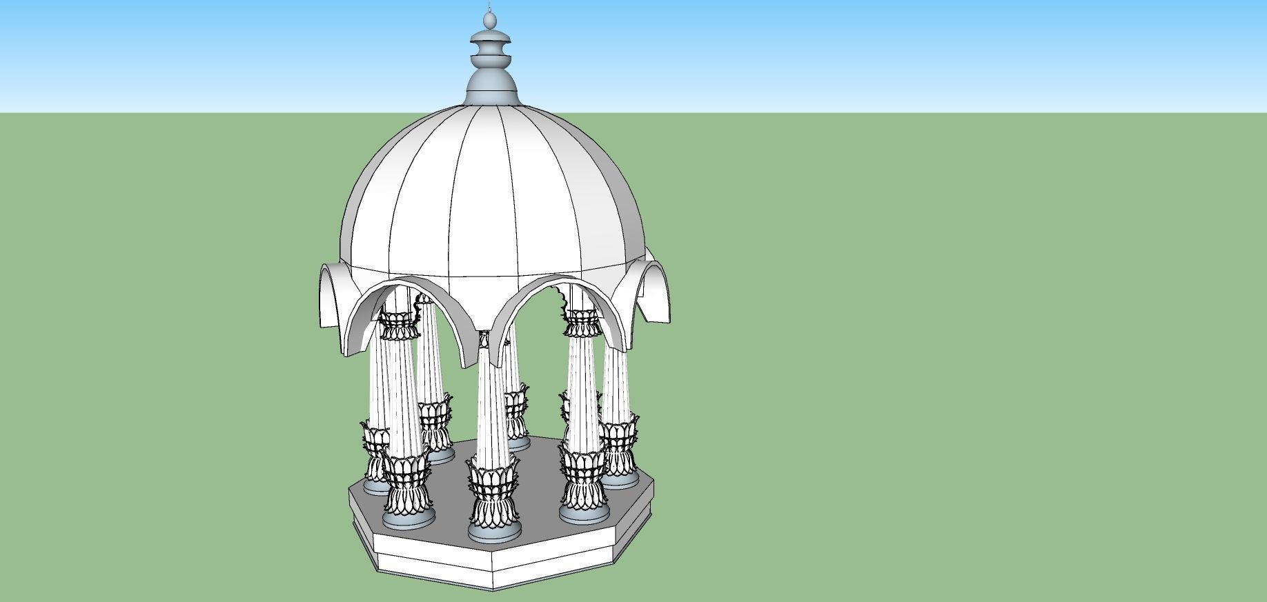 indian jodhpuri stone chatri 3d modal 3D model | CGTrader