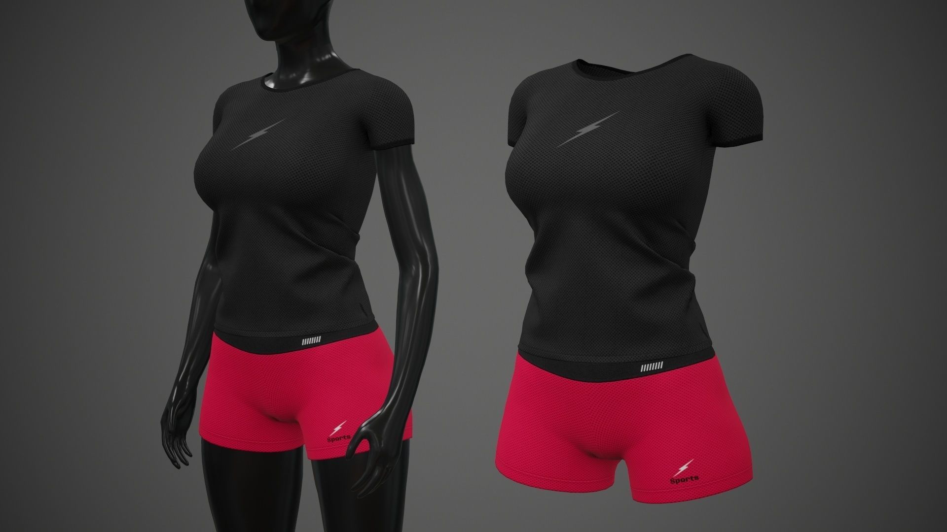 3D model Female Sportswear gym clothing PBR 2 VR / AR / low-poly | CGTrader