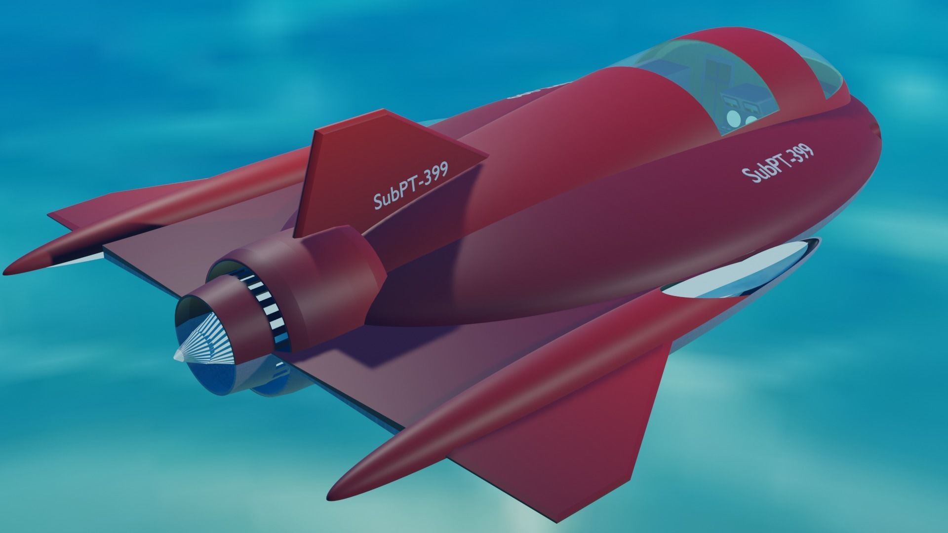 Hydro-Jet spaceship floating in ocean free 3D model | CGTrader