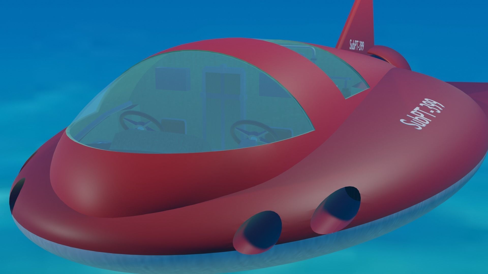 Hydro-Jet spaceship floating in ocean free 3D model | CGTrader
