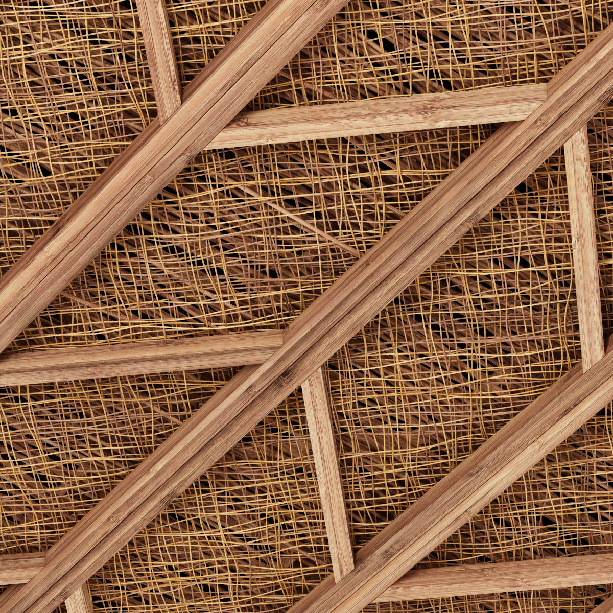 Ceiling diagonal wood thin branch beam n5 3D model | CGTrader