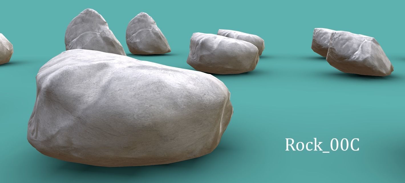 8x Rocks - grey-white - with LODs - free VR / AR / low-poly 3D model ...
