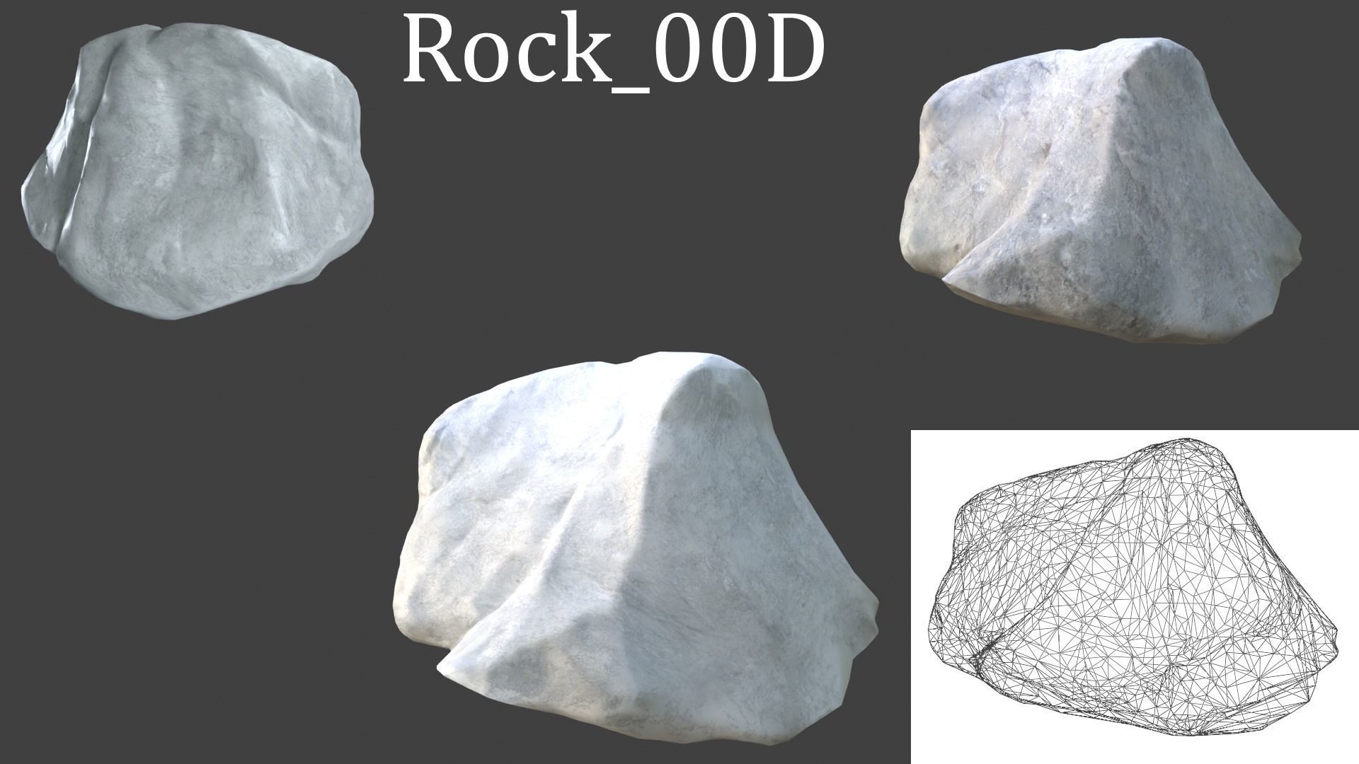 8x Rocks - grey-white - with LODs - free VR / AR / low-poly 3D model ...