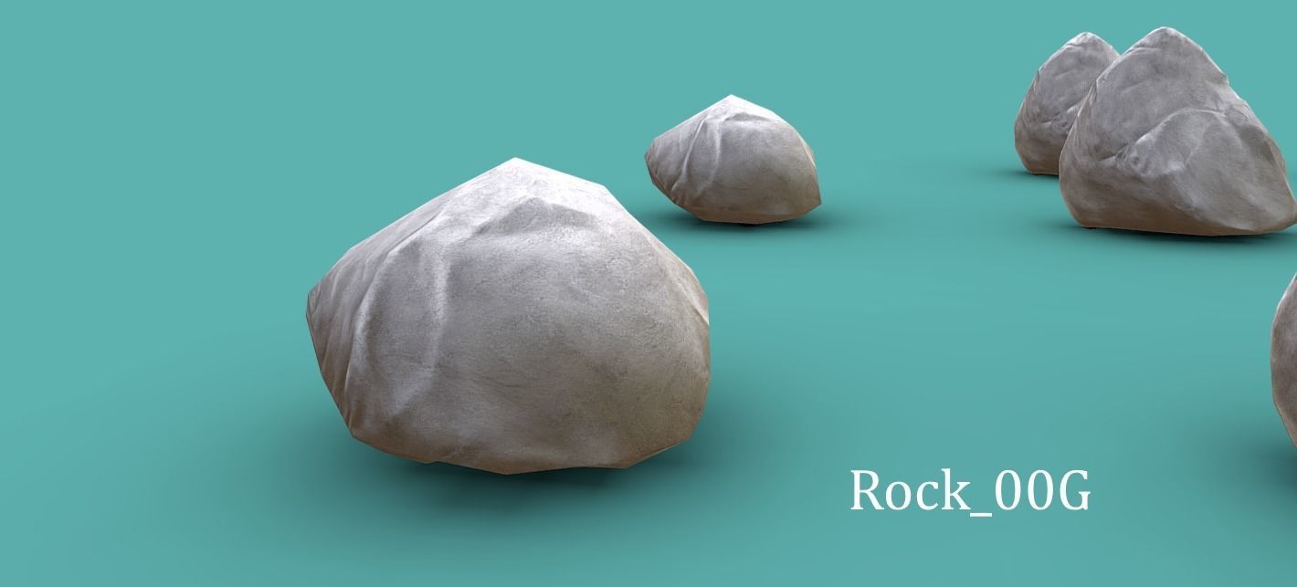 8x Rocks - grey-white - with LODs - free VR / AR / low-poly 3D model ...