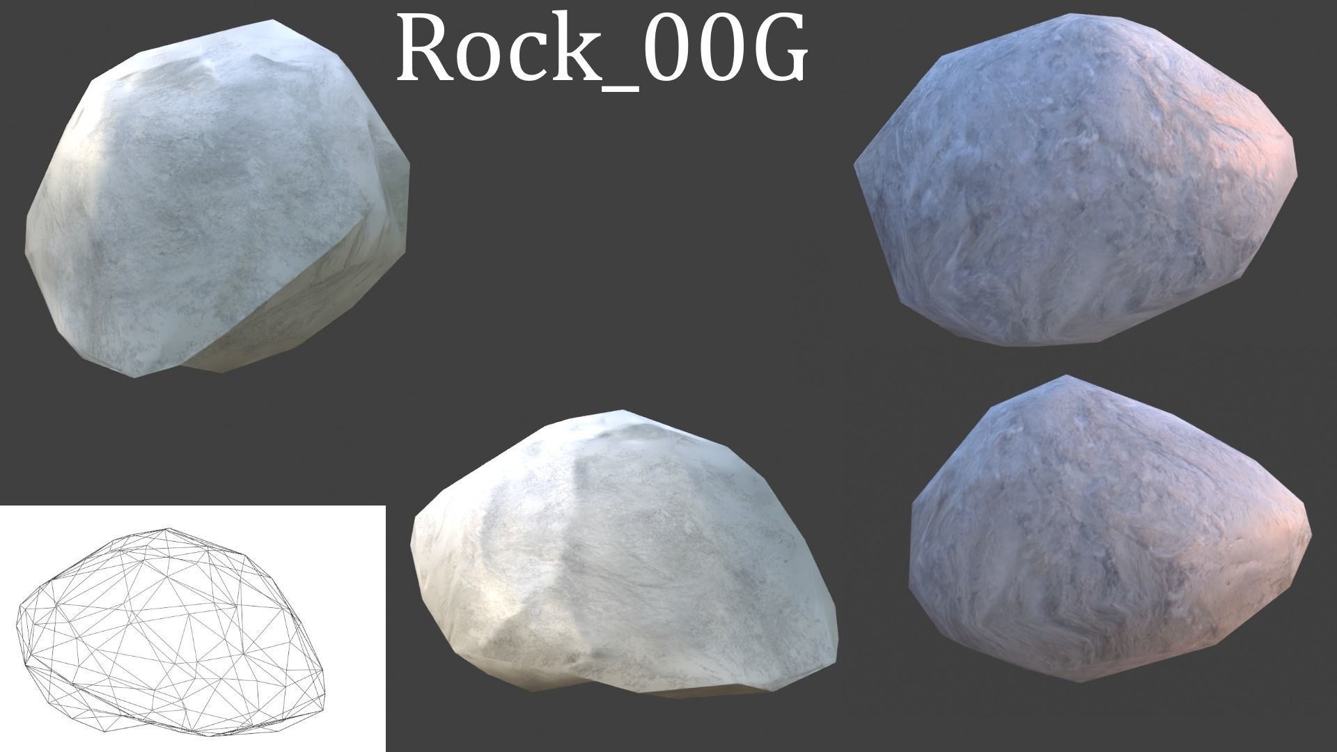 8x Rocks - grey-white - with LODs - free VR / AR / low-poly 3D model ...
