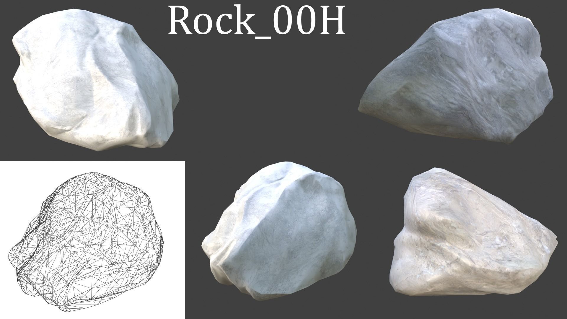 8x Rocks - grey-white - with LODs - free VR / AR / low-poly 3D model ...