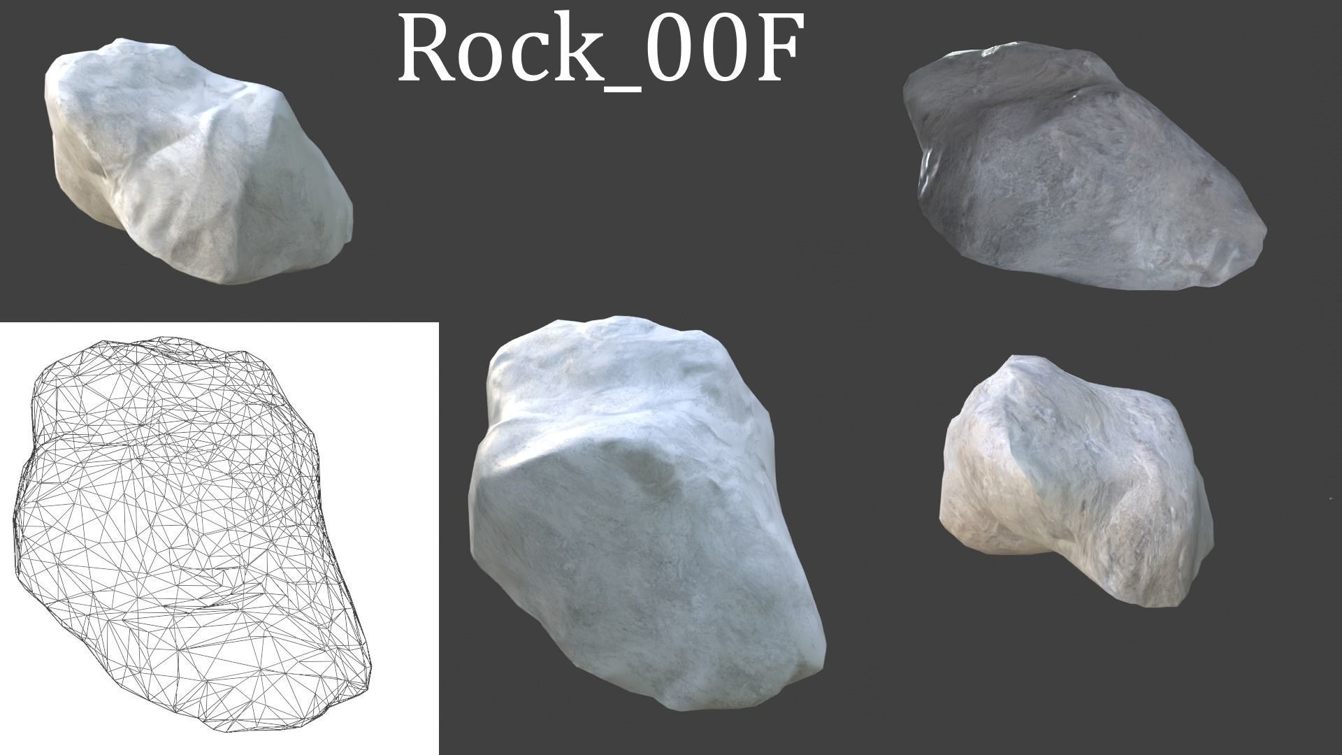 8x Rocks - grey-white - with LODs - free VR / AR / low-poly 3D model ...