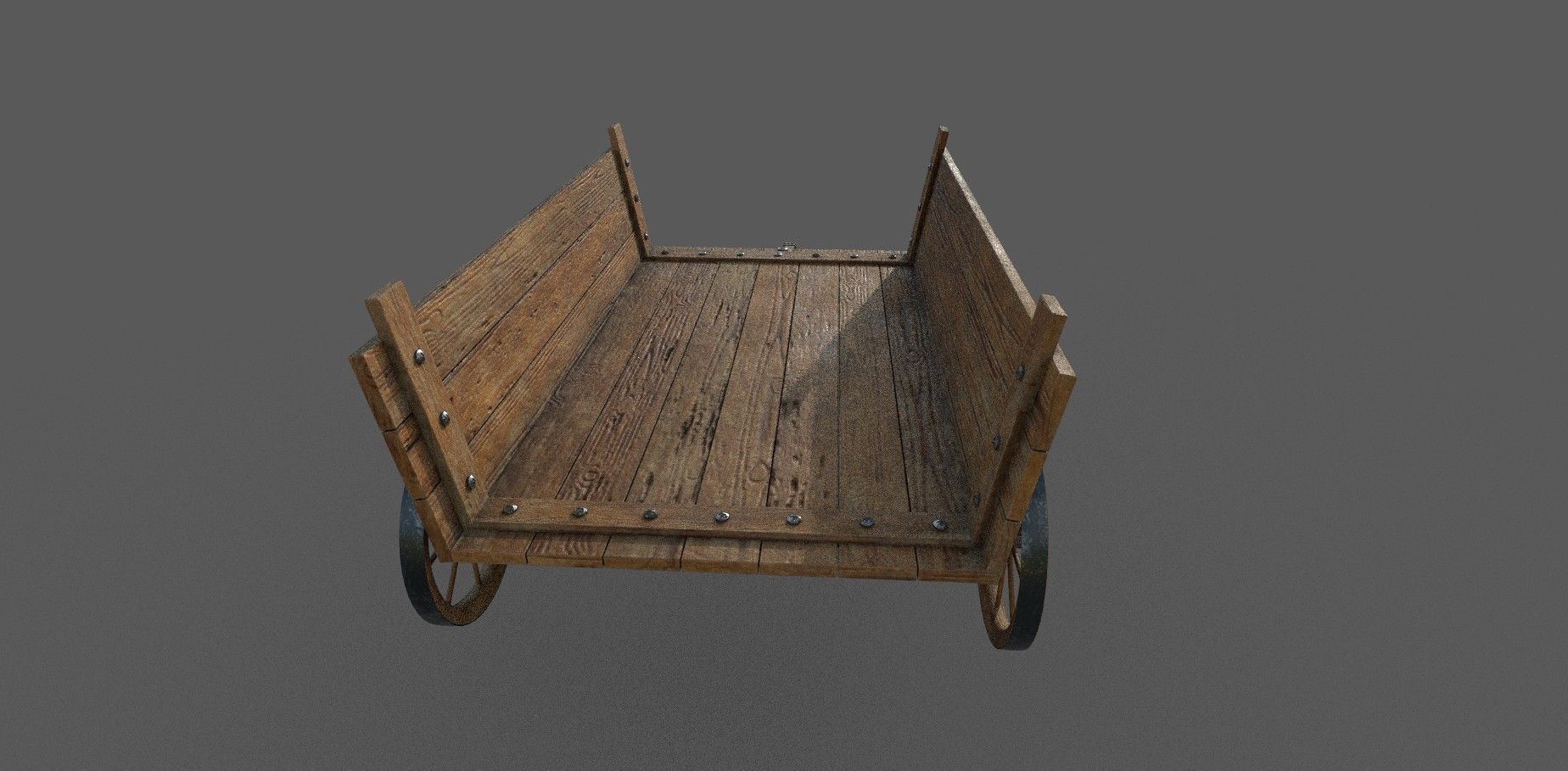 3D model Low-poly wooden wagon 3D model VR / AR / low-poly | CGTrader