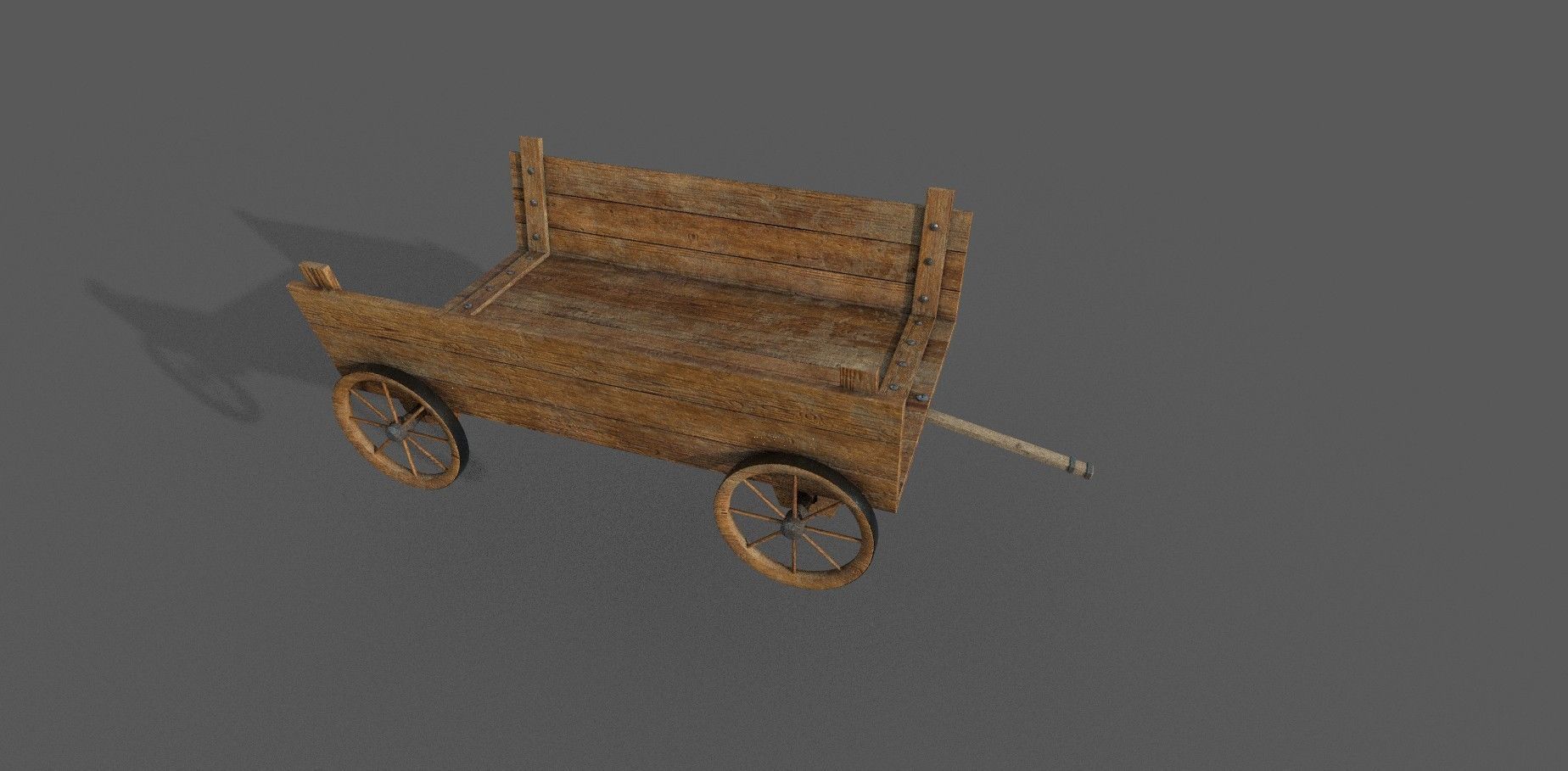 3D model Low-poly wooden wagon 3D model VR / AR / low-poly | CGTrader