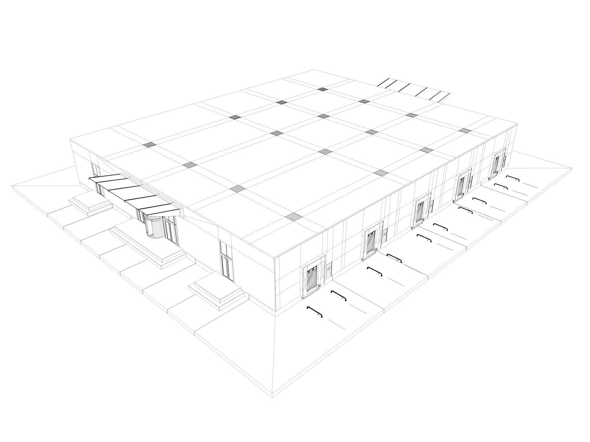 Exhibition Hall Warehouse 9 interior and exterior 3D model | CGTrader