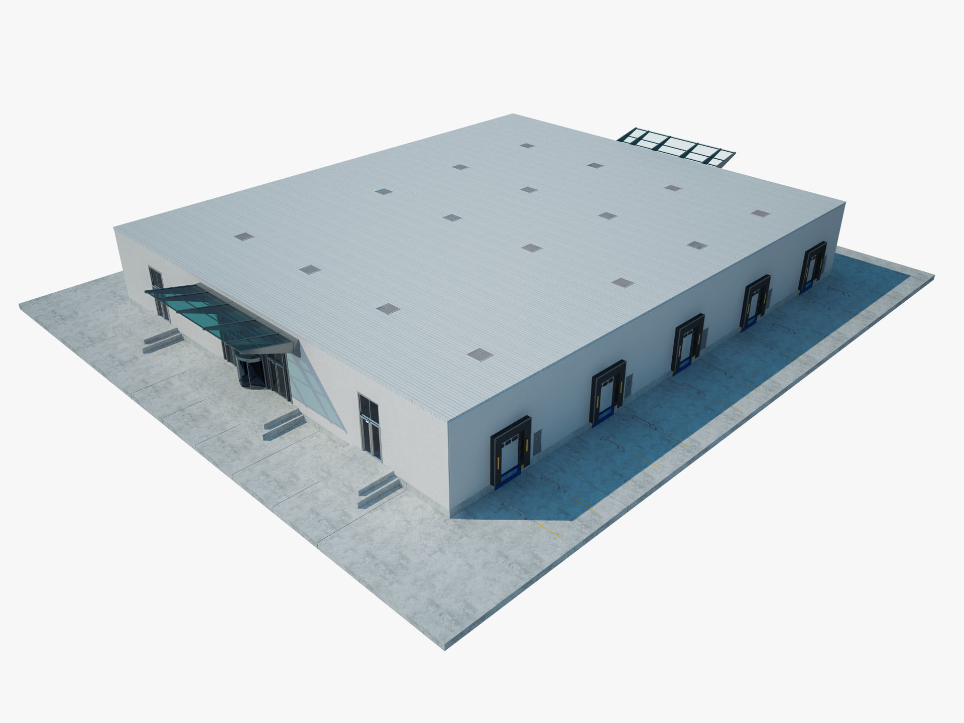 Exhibition Hall Warehouse 9 interior and exterior 3D model | CGTrader
