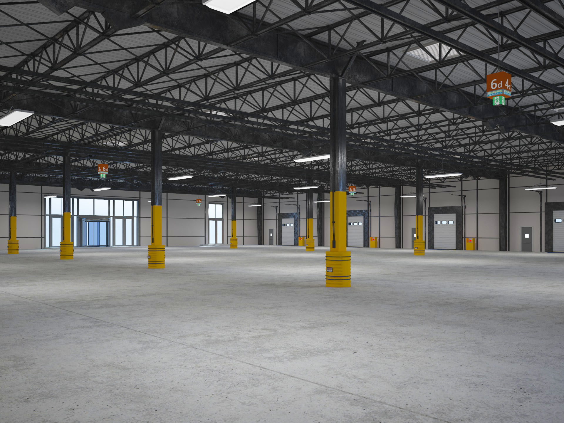 Exhibition Hall Warehouse 9 interior and exterior 3D model | CGTrader