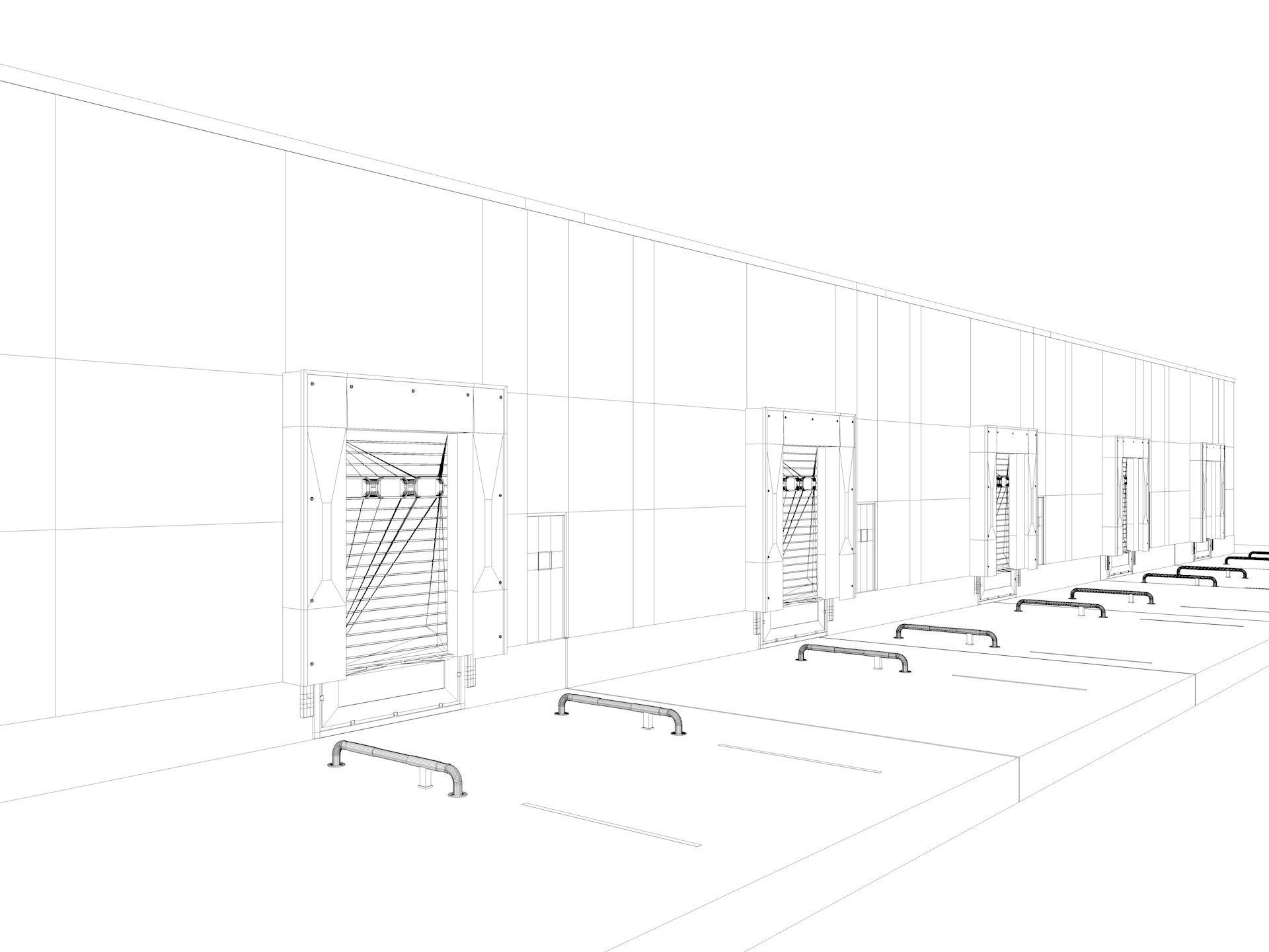 Exhibition Hall Warehouse 9 interior and exterior 3D model | CGTrader