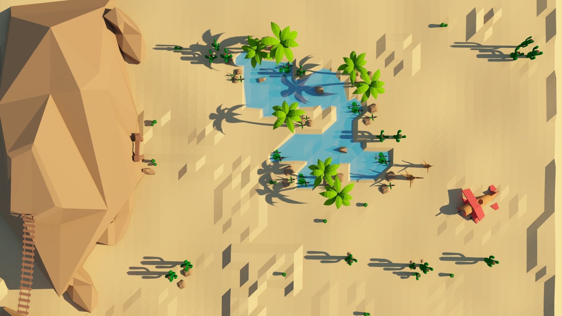 3D model Lowpoly Desert Game Environment Assets - Oasi 3d models VR ...